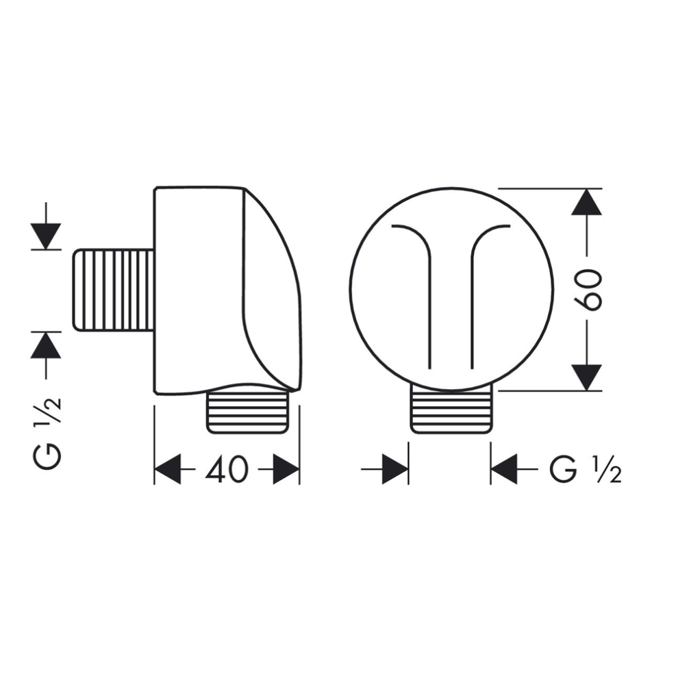 Hansgrohe Fixfit E priključak za zidni tuš bronza 27454140 | ARD Salon
