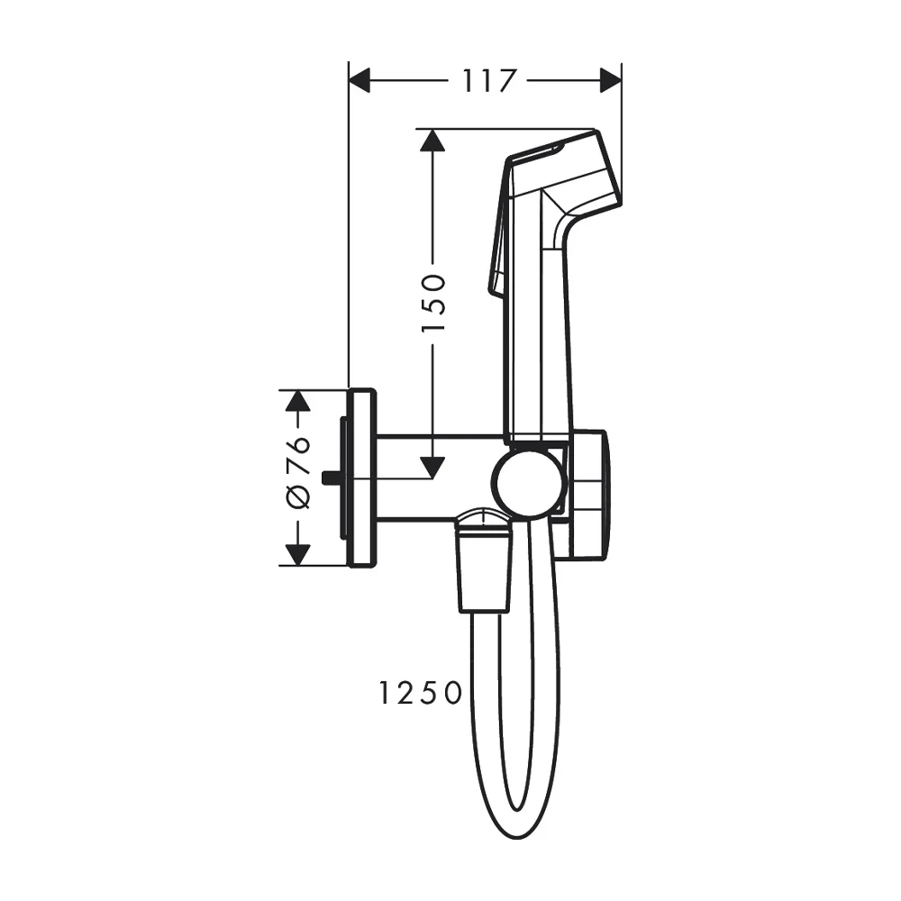 Hansgrohe EcoSmart higijenski tuš za toplu vodu sa držačem za tuš i tuš ...