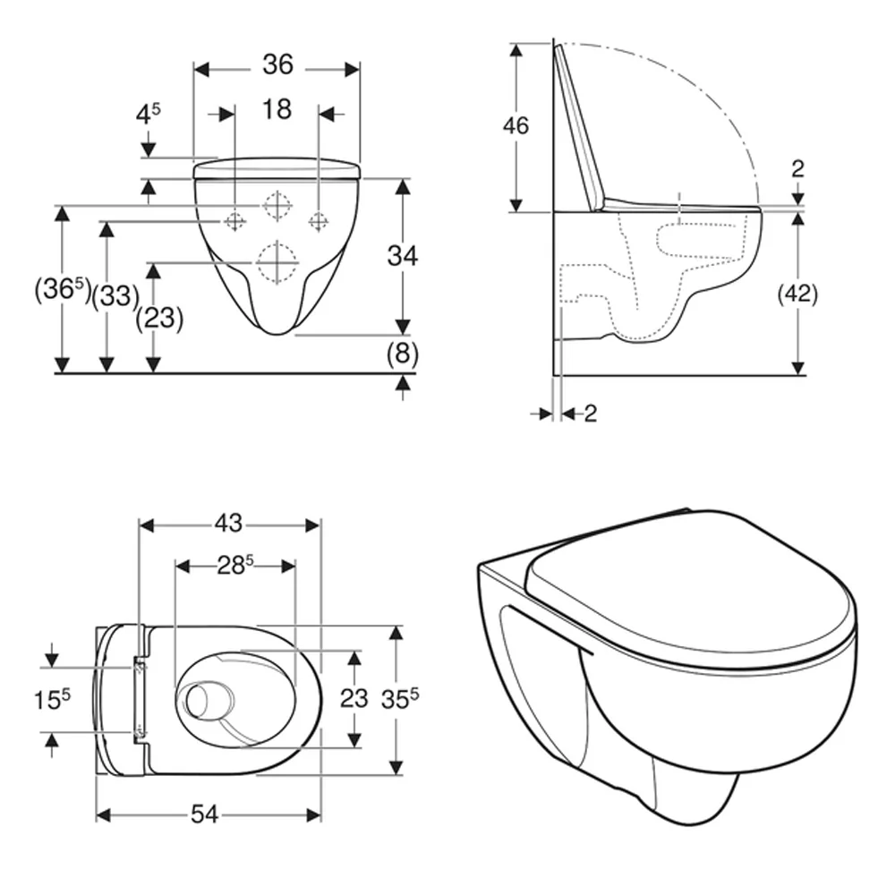 Geberit Selnova TurboFlush konzolna WC šolja sa wc daskom softclose 503.083.00.1 | ARD Salon