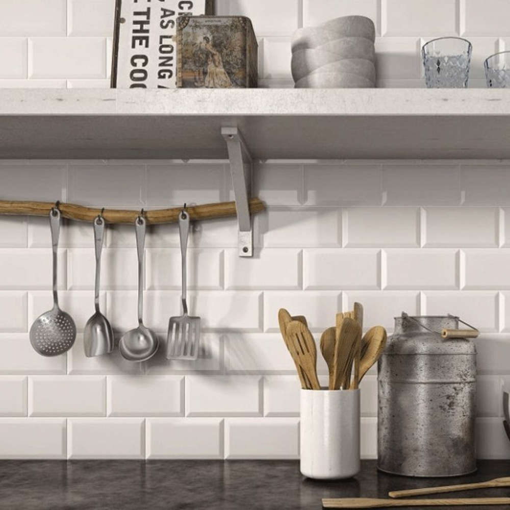 Ceramica Vilar Albaro Monocolor Blanco Biselado Brillo 10x20 | ARD Salon